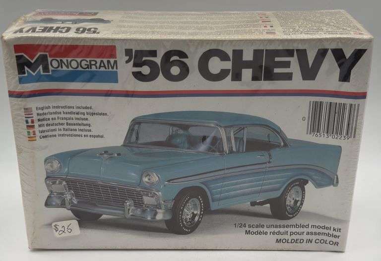 Monogram 1/24 56 Chevy Model Kit In Sealed Box - Kraft Auction Service, LLC