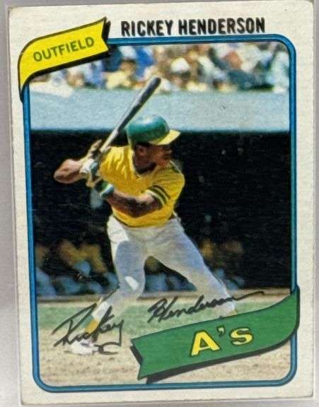 (MC) 1980 Rickey Henderson Topps Rookie Baseball Card - Kraft Auction ...