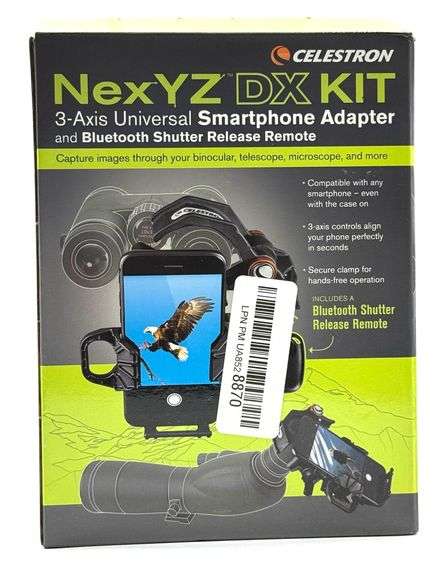 NIB. Celestron - NexYZ DX Kit - 3-Axis Universal Smartphone Adapter ...