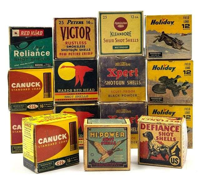 Set of 15 Miniature Shotgun Shell Boxes - Kraft Auction Service, LLC