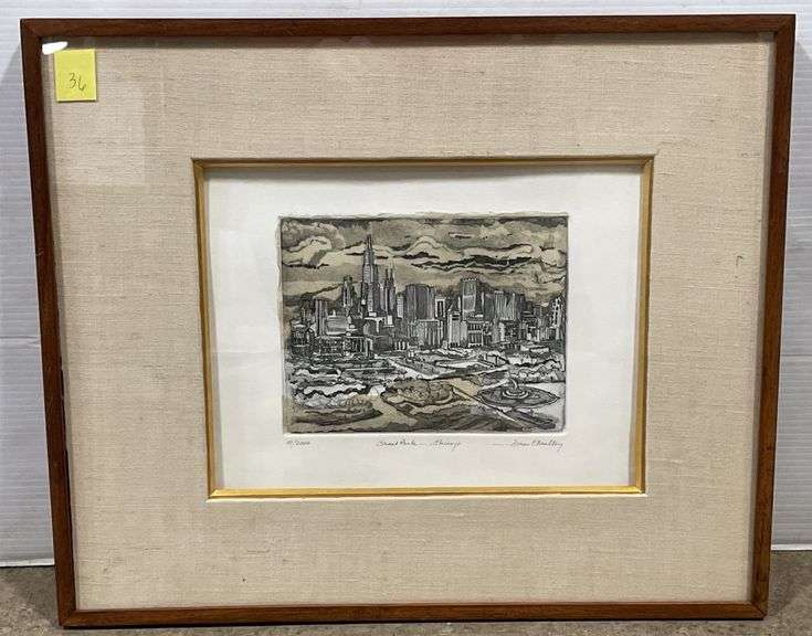 (RL) Dawn O’Malley Grand Park Chicago 10/2000 Lithograph 18 1/2” x 15 1 ...