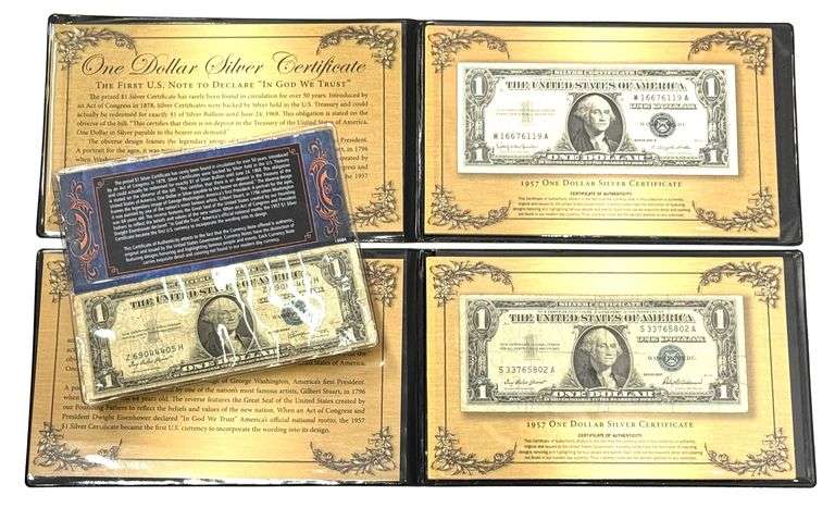 (2) 1957 The First U.S. Note to Declare "In God We Trust" $1 Silver ...