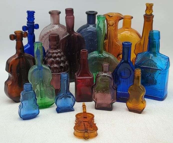 (L) Colored Glass Bottles. Washington, Cello's, Medicine and more 10 ...