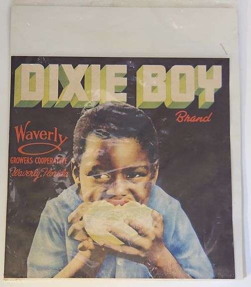 (AT) Dixie Boy Brand Advertising Crate Label - Kraft Auction Service, LLC