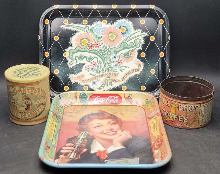 (I) Metal Promotional Trays, Tins, And More Includes Pepsi, Coca-Cola ...