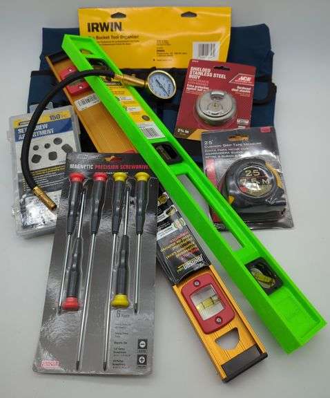 (F) Tools. Irwin Pro Bucket Tool Organizer , 24 inch Levels, Set Screw ...