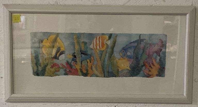 (RL) Linn Done Aquatic Print 25” x 32” - Kraft Auction Service, LLC