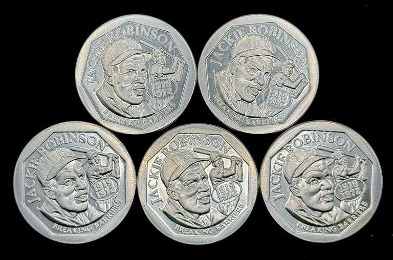 (5) Jackie Robinson Breaking Barriers 1919-1972 Baseball Medallions ...