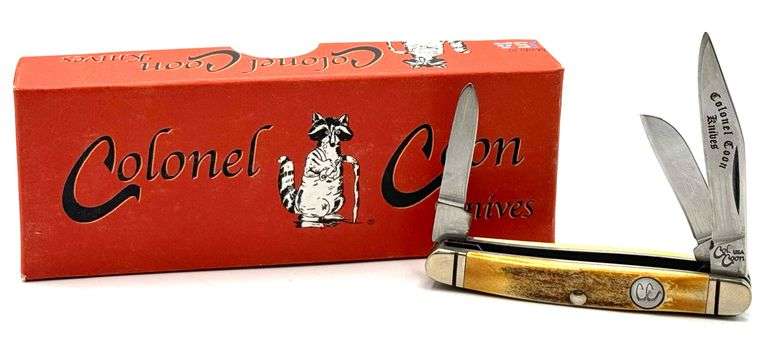 Colonel Coon Stockman 3-Blade Pocket Knife - Kraft Auction Service, LLC