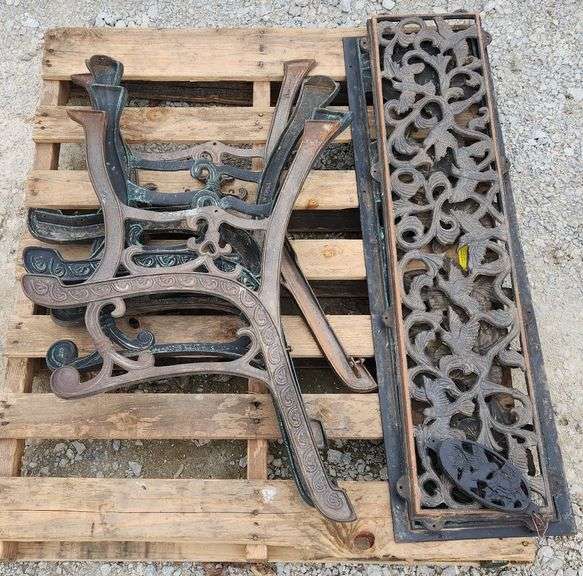 (J) Cast Iron Bench Pieces - Kraft Auction Service, LLC