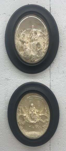(D) Chalkware Bas Relief Reproductions - Kraft Auction Service, LLC