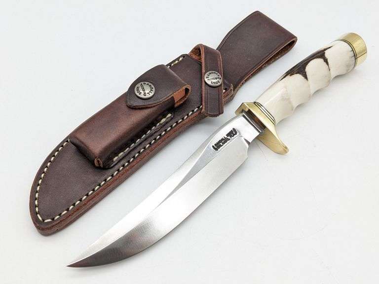 Randall Model 3 6in Finger Groove Stag Hunter w/ Sheath - Kraft Auction ...