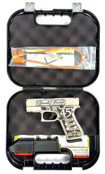 Donald J. Trump Custom Engraved Glock 43X .9mm Pistol NIB - Kraft ...