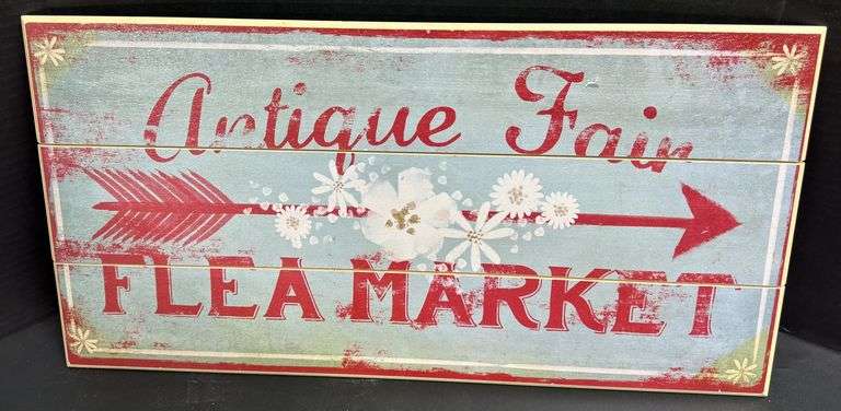 (AA) Wooden Antique/Flea Market Sign - Kraft Auction Service, LLC