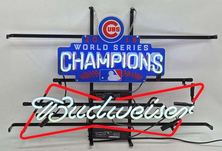 2016 Chicago Cubs World Series Budweiser Neon Sign - Kraft Auction ...