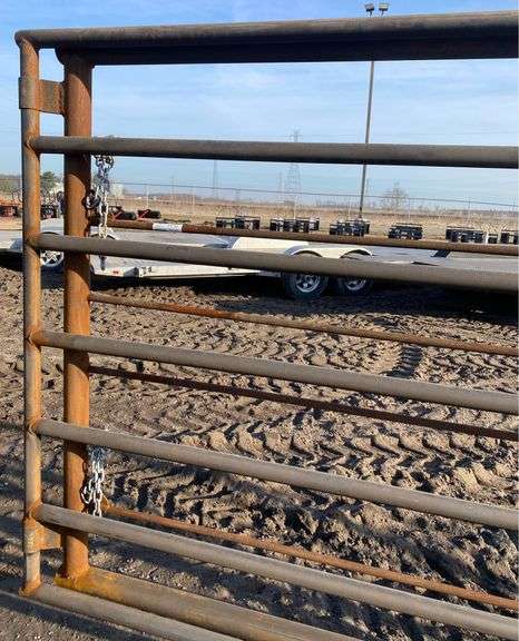 Steel Pipe Cattle Panel w/ 1 Gate - Kraft Auction Service, LLC