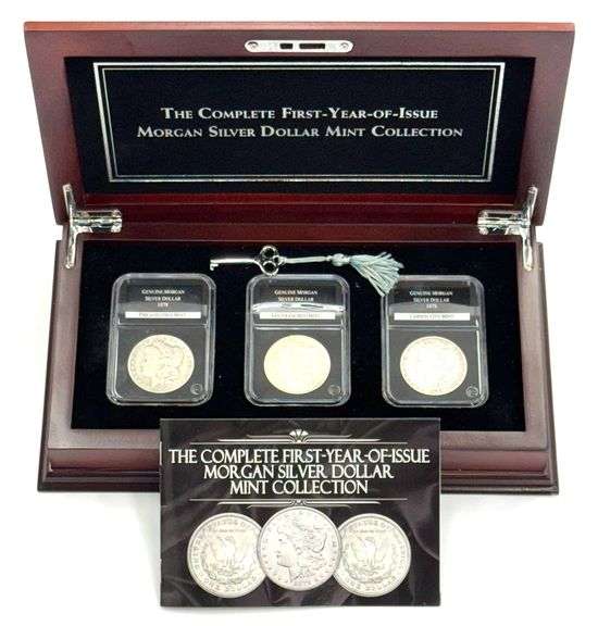 3pc U.S. Morgan Silver Dollar Complete 1st Year of Issue Mint ...