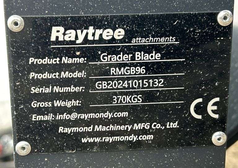 2024 Raytree 95” Quick Attach Grader Blade - Kraft Auction Service, LLC