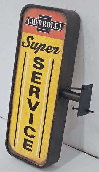 (CJD) Vintage-Style Chevrolet Super Service Sign. - Kraft Auction ...
