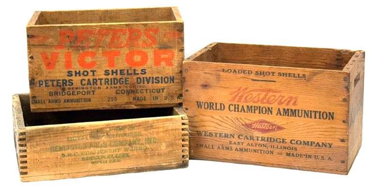 Peters Victor, Western Xpert & Remington Wooden Ammo Boxes - Kraft ...
