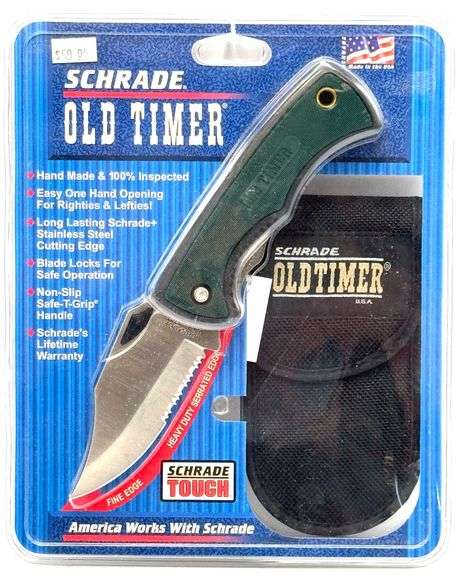 Schrade Old Timer USA 470 T with Sheath in Original Package NOS - Kraft ...
