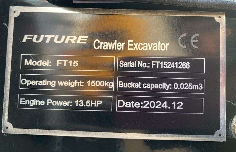 2025 Future FT15 Crawler Excavator - Kraft Auction Service, LLC