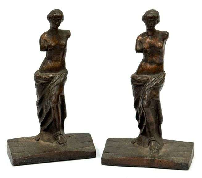 Pair of 1920s "Venus De Milo" Cast Iron Bronze Neoclassical Bookend ...