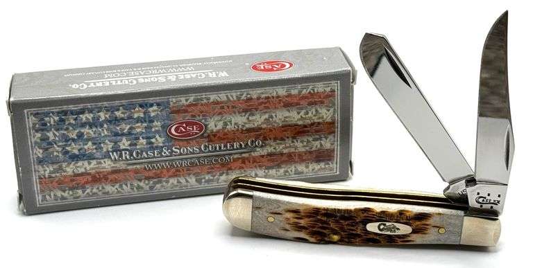 2015 Case XX Amber Bone Mini Trapper Knife 6207 SS - Kraft Auction ...