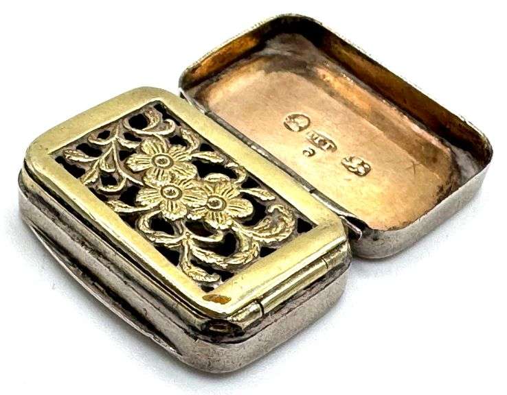 Antique English Sterling Silver Vinaigrette Box - Kraft Auction Service ...