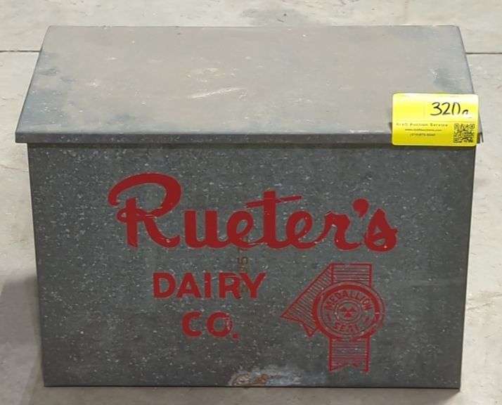 Rueters Dairy Co. Metal Milk Box (20"×15"×10") w/ Bean Bags - Kraft ...