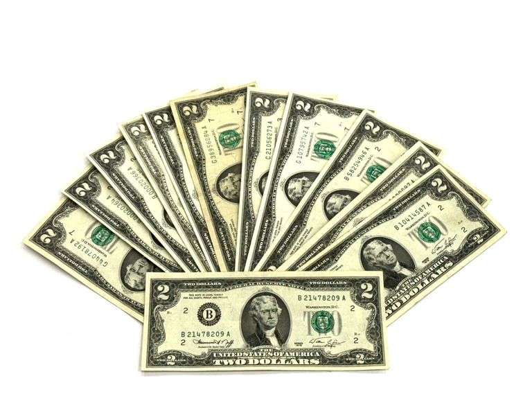 (12) U.S. $2 Federal Reserve Notes - Kraft Auction Service, LLC