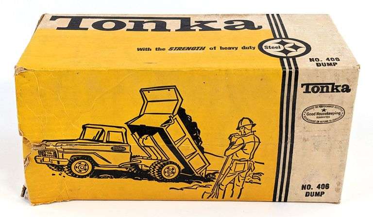 Original Tonka No. 406 Dump Truck Yellow Box (Box Only) - Kraft Auction ...