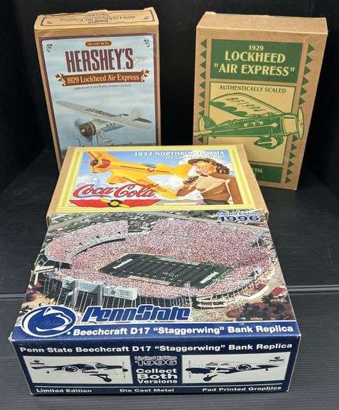 (AB) 4 “Authentically” Scaled Replica Die Cast Airplane Banks. - Kraft ...