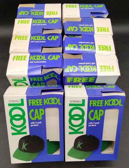 (I) Vintage Kool Promotional Black and Green Caps. 10 total. - Kraft ...