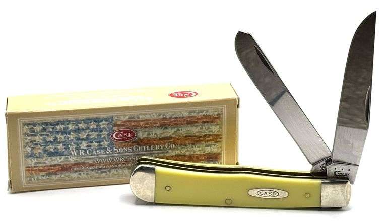 2014 Case XX Synthetic Yellow Trapper Knife 3254 CV - Kraft Auction ...