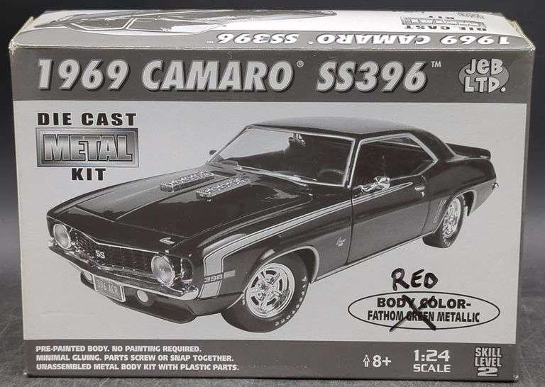 (D) JEB Ltd. 1969 Camaro SS396. Model Car. Die Cast Kit. 1:24 Scale Red ...