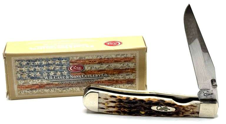2015 Case XX Amber Bone TrapperLock With Clip 6154LC CV - Kraft Auction ...