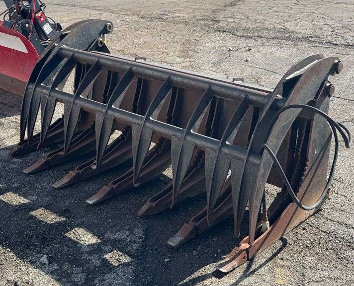 72in Heavy Duty Skid Steer Grapple Rake Attachment - Kraft Auction ...