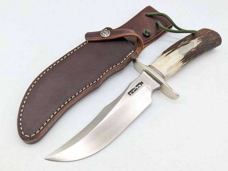 Randall Model 4 Stag Handle Fighter w/ Sheath - Kraft Auction Service, LLC