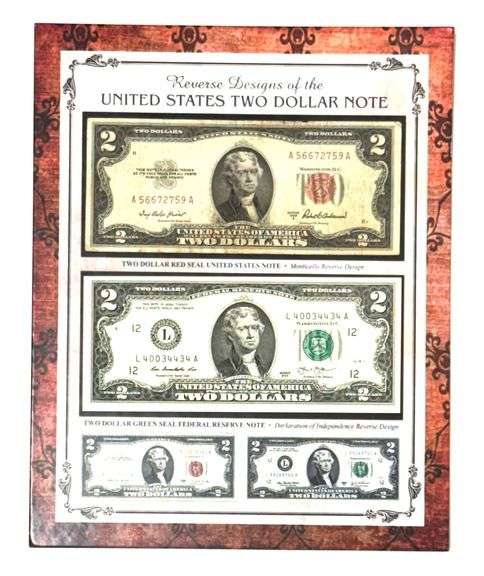 Reverse Designs of the United States Two Dollar Note - Kraft Auction ...