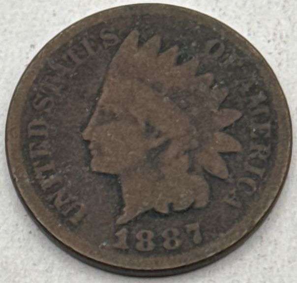 (N) 1887 Indian Head 1 Cent Coin - Kraft Auction Service, LLC