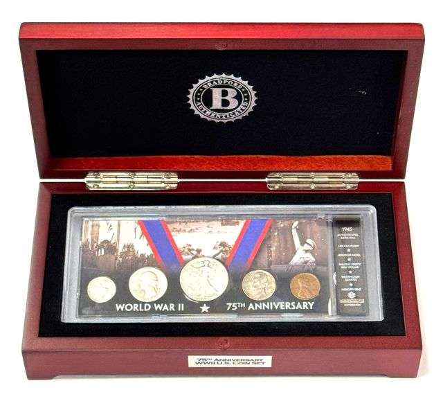 75th Anniversary WWII U.S. 1945 Coin Set in Display Box - Kraft Auction ...
