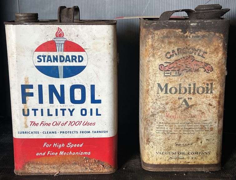 Pair Of Vintage 1 Gallon Oil Cans, Included Standard Oil Co. Finol ...