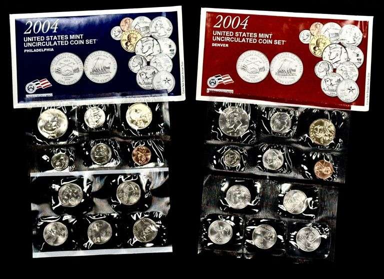 (KK) (2) 2004 United States Mint Uncirculated Coin Sets - Kraft Auction ...