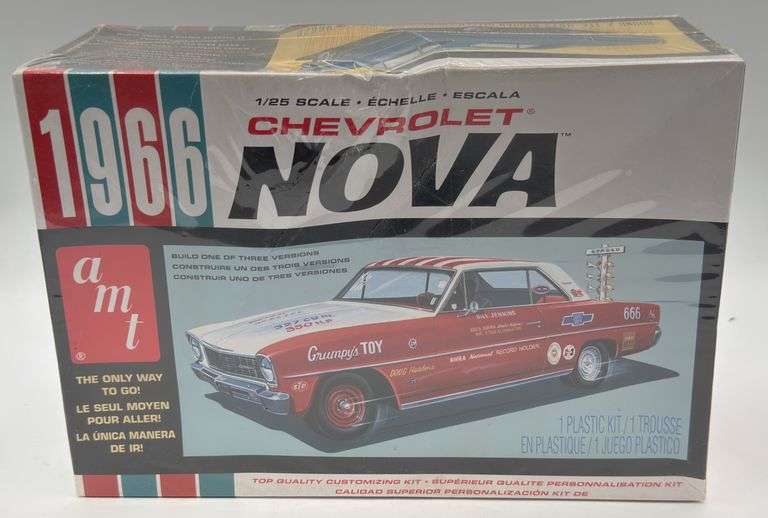 AMT 1/25 1966 Chevrolet Nova Model Kit In Sealed Box - Kraft Auction ...
