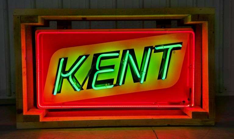 Kent Tin Neon Sign - Kraft Auction Service, LLC