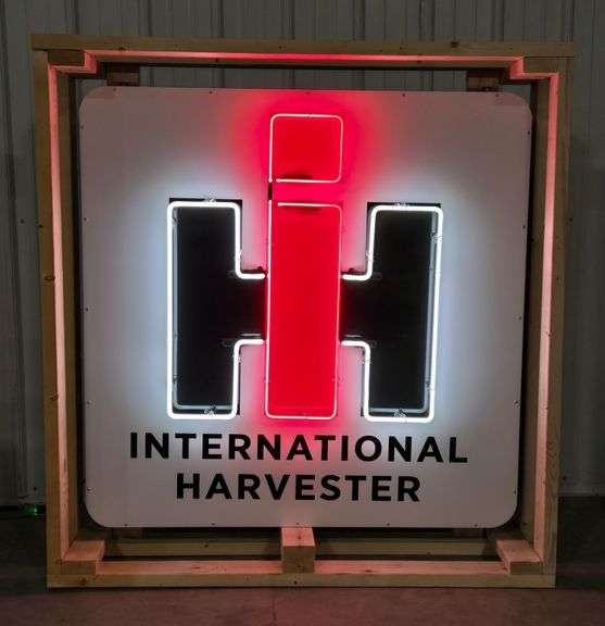 Custom International Harvester Tin Neon Sign - Kraft Auction Service, LLC
