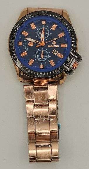 Romand Copper Tone Diver's Watch With Blue Face - Kraft Auction Service ...