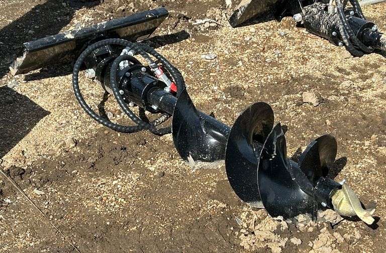 Mini Skid Steer Quick Attach Auger Drive & Bit - Kraft Auction Service, LLC