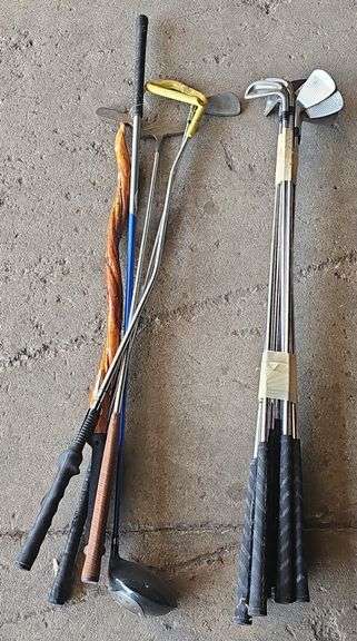 Golf Clubs And A Walking Stick Putter - Kraft Auction Service, LLC